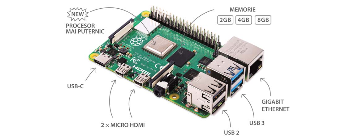 Raspberry Pi 4 Model B 8GB în oferta Aurocon COMPEC - Electronica Azi
